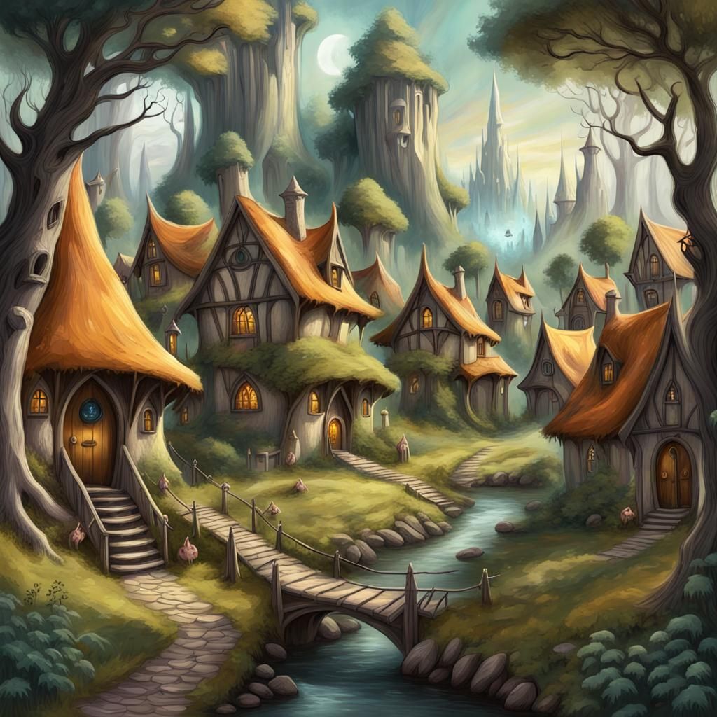 elven village - AI Generated Artwork - NightCafe Creator