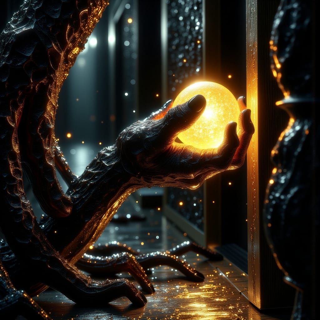 The Alien Orb Has Been Found - Gnarled Hand Holding Glowing ...
