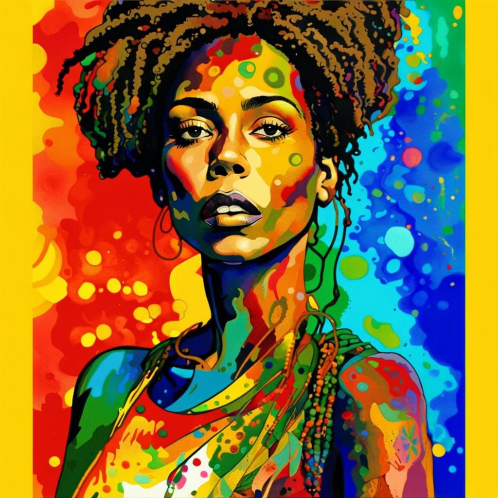 Rastafarian woman ganja leroy brown cinematic dramatic expressionism ...