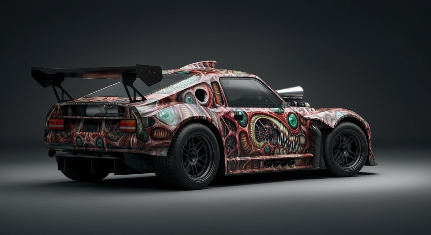 Cyberpunk-Inspired British Speedster Reimagines Pi... - AI Art