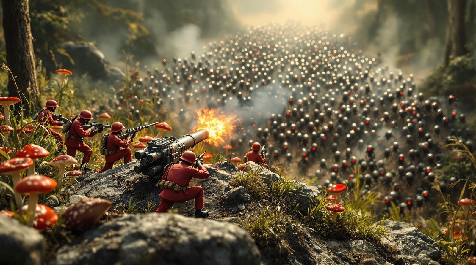 Miniature Soviet Soldiers Engage in Epic Battle Ag... - AI Art