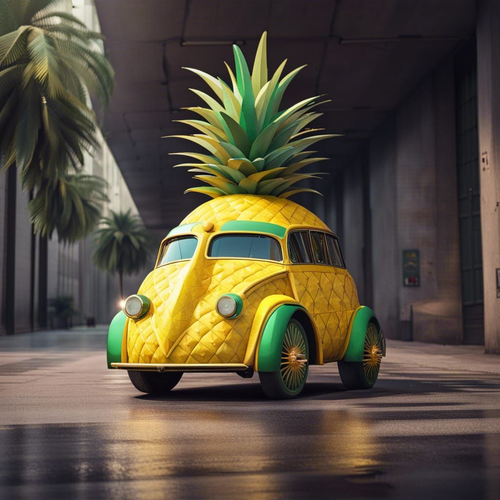 PynapCar - runs on Pinapple ! - AI Generated Artwork - NightCafe Creator