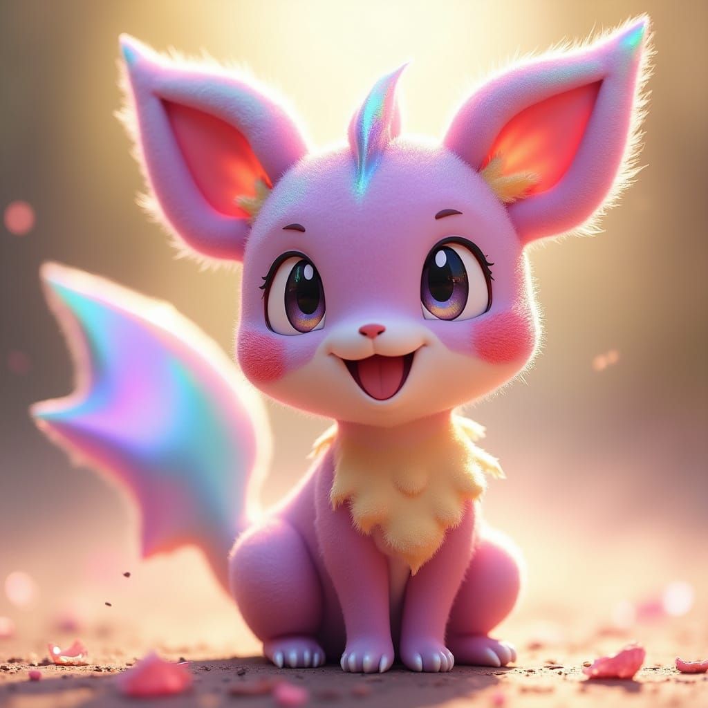 Vibrant Pokémon Character with Bright Smile and Cu... - AI Art