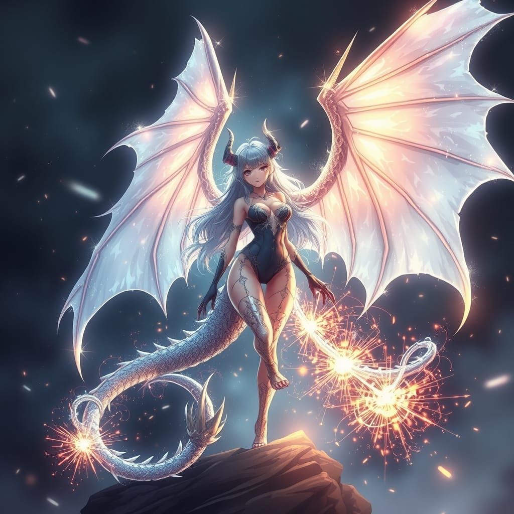 human dragon mix - Mythical Dragon Human Hybrid in Sparkling...