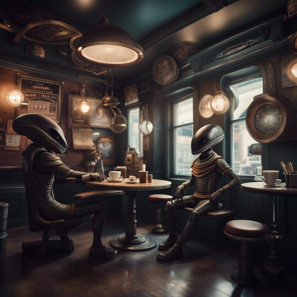 Retro Cafe - AI Generated Artwork - NightCafe Creator