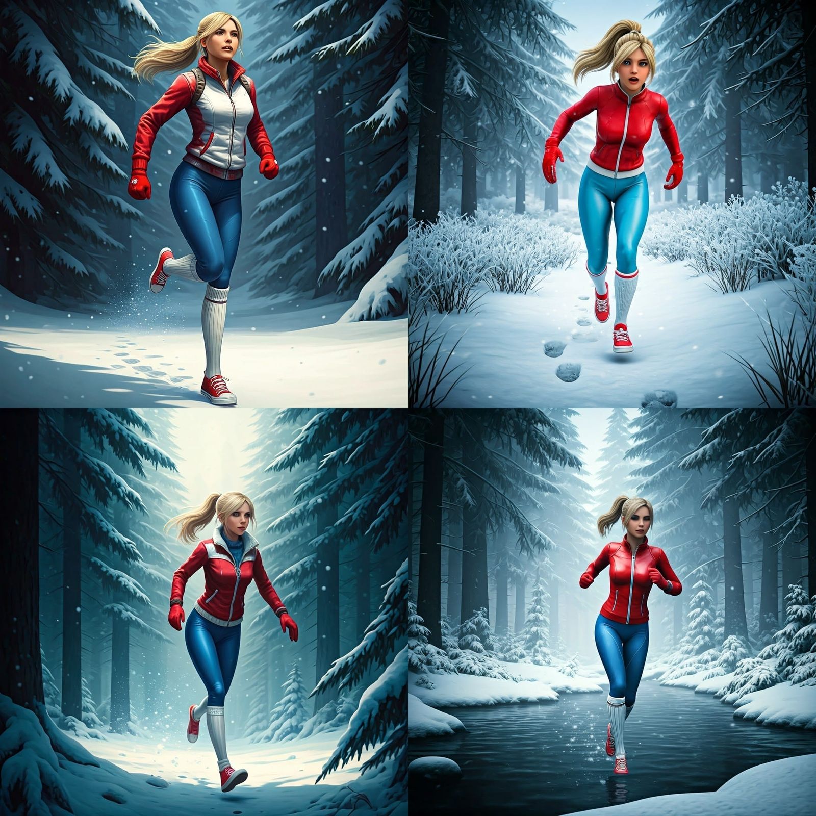 Samantha Liberty in Winter Wonderland as Cyberpunk... - AI Art