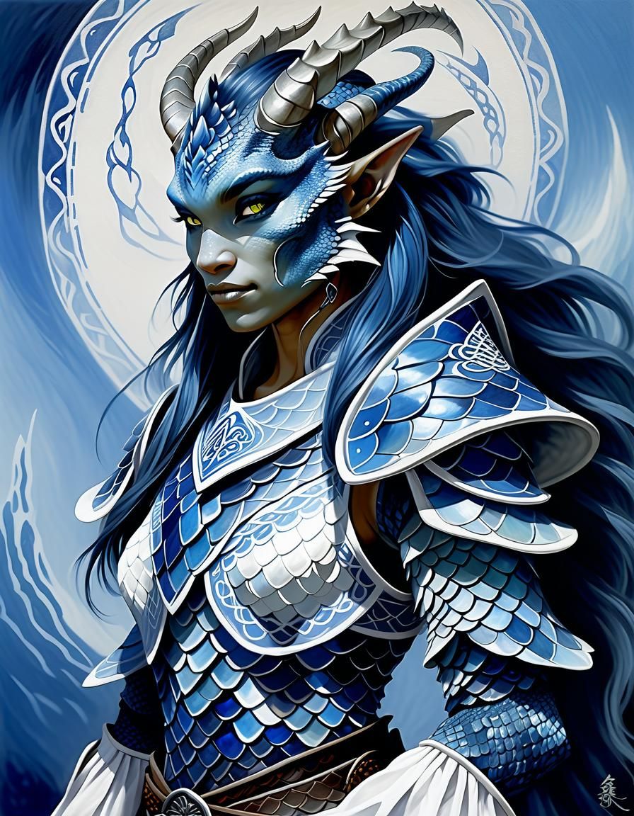 Drusa bluedragon bloodlined paladin - AI Generated Artwork - NightCafe ...