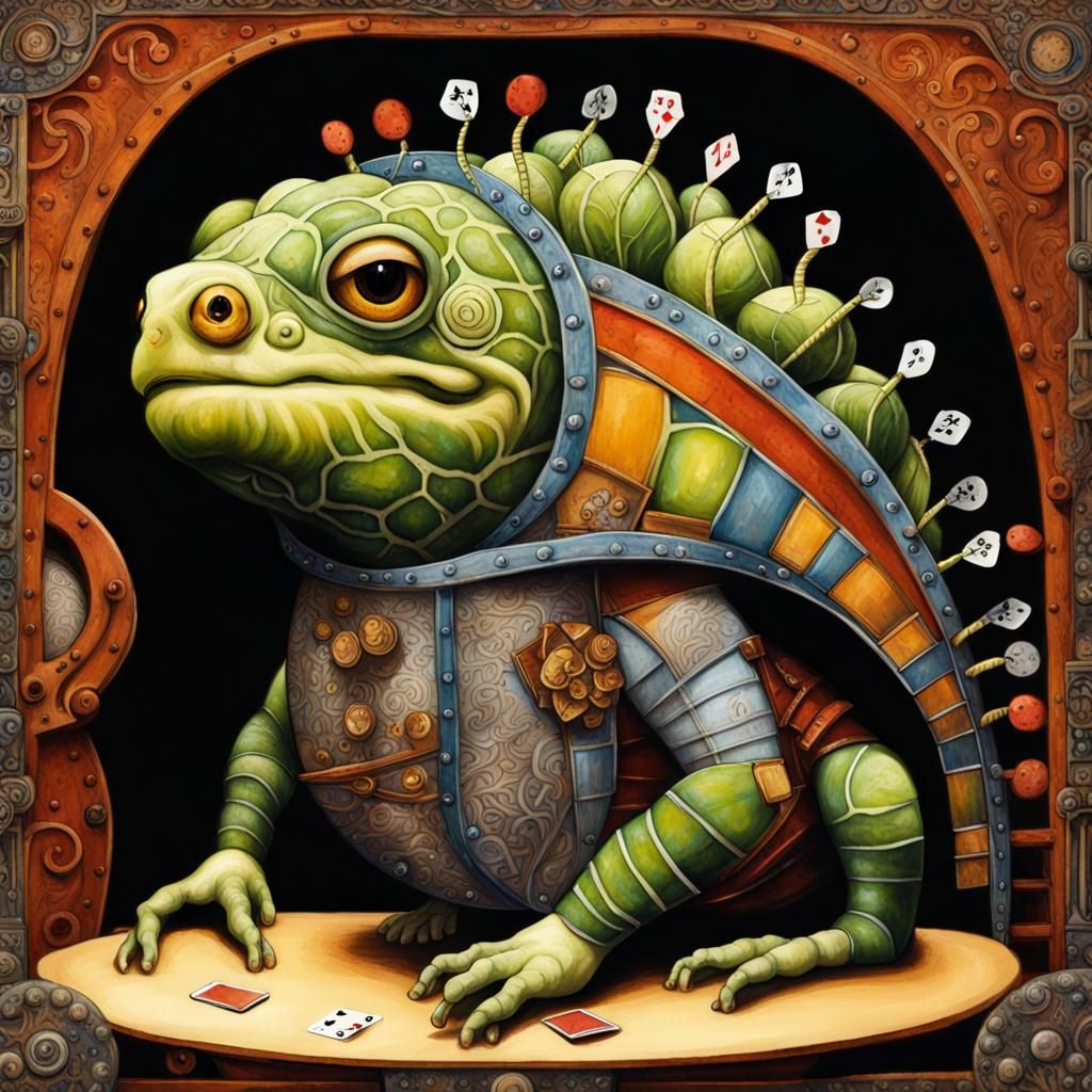 a kleptomaniac mechanical gothic punk iguana as a fortune teller: in ...
