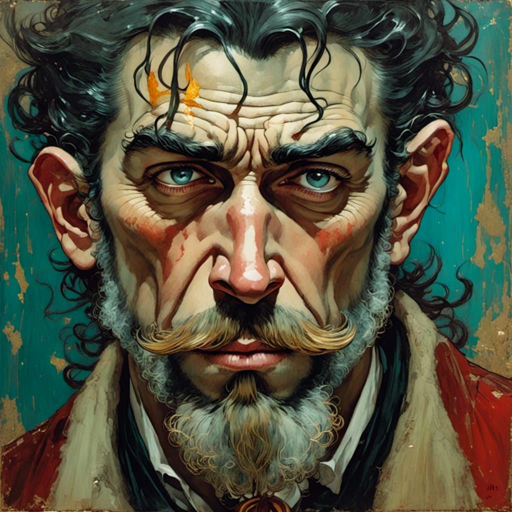 Artist with impressive mustache - AI Generated Artwork - NightCafe Creator