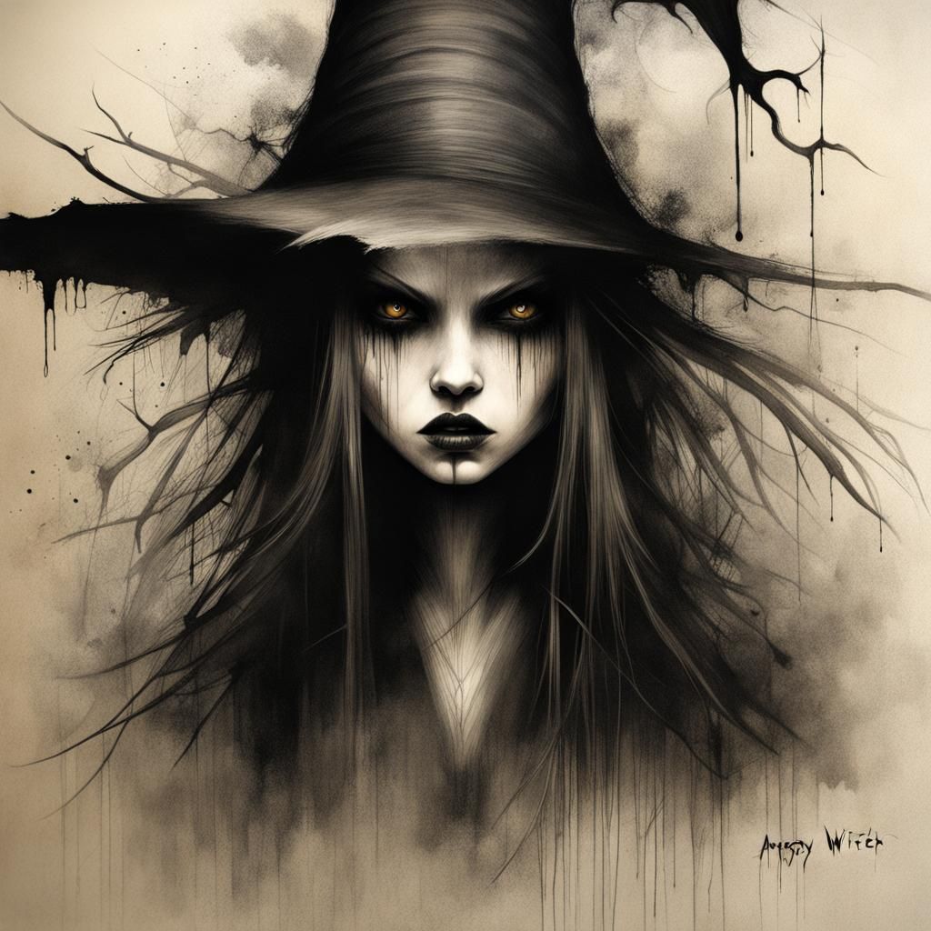Angry witch drawing by Stephen Gammell - Gabriel Pacheco - Naoto ...