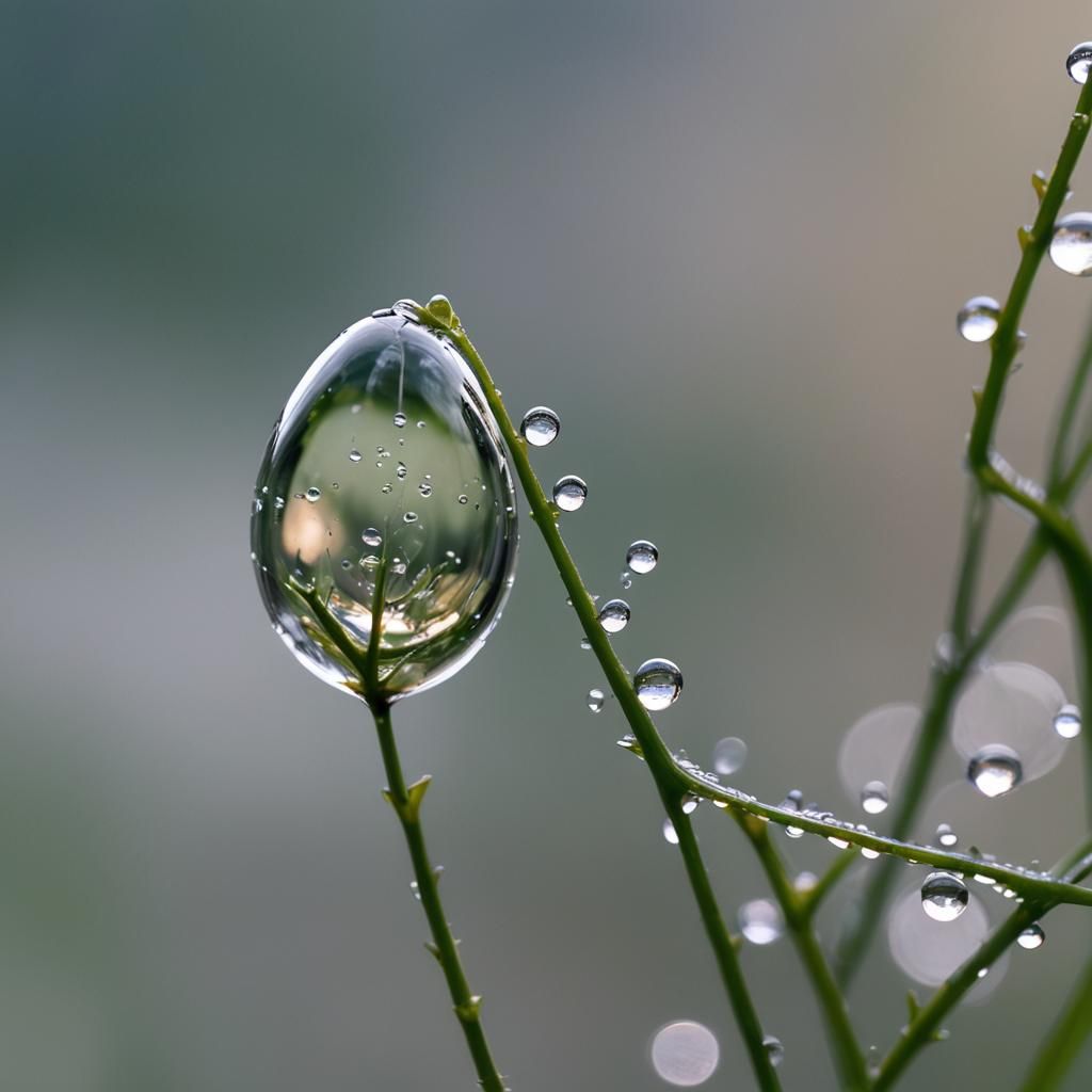 Reflections in a dew drop - AI Generated Artwork - NightCafe Creator