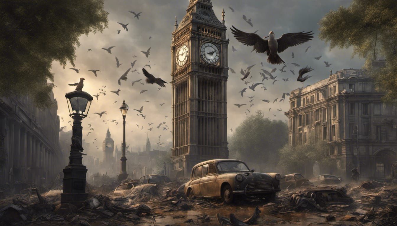 London Big Ben clock - post apocalyptic - AI Generated Artwork ...
