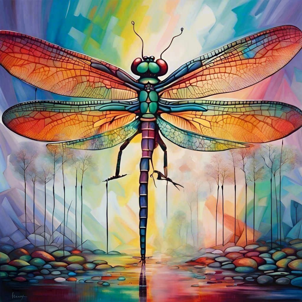 Vibrant Dragonfly - AI Generated Artwork - NightCafe Creator