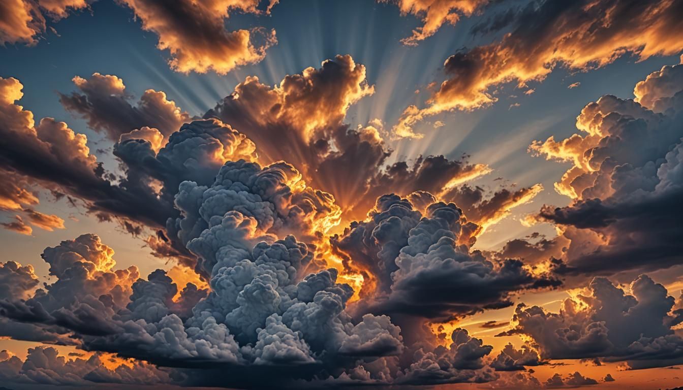 Fantastic Clouds sunset gamma intricate details, with high details ...