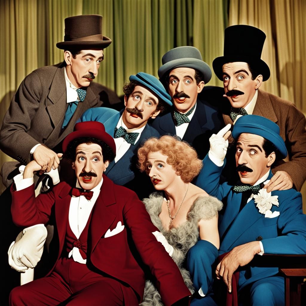 Colorized a crazy night at the Opera Marx Brothers - AI Generated ...
