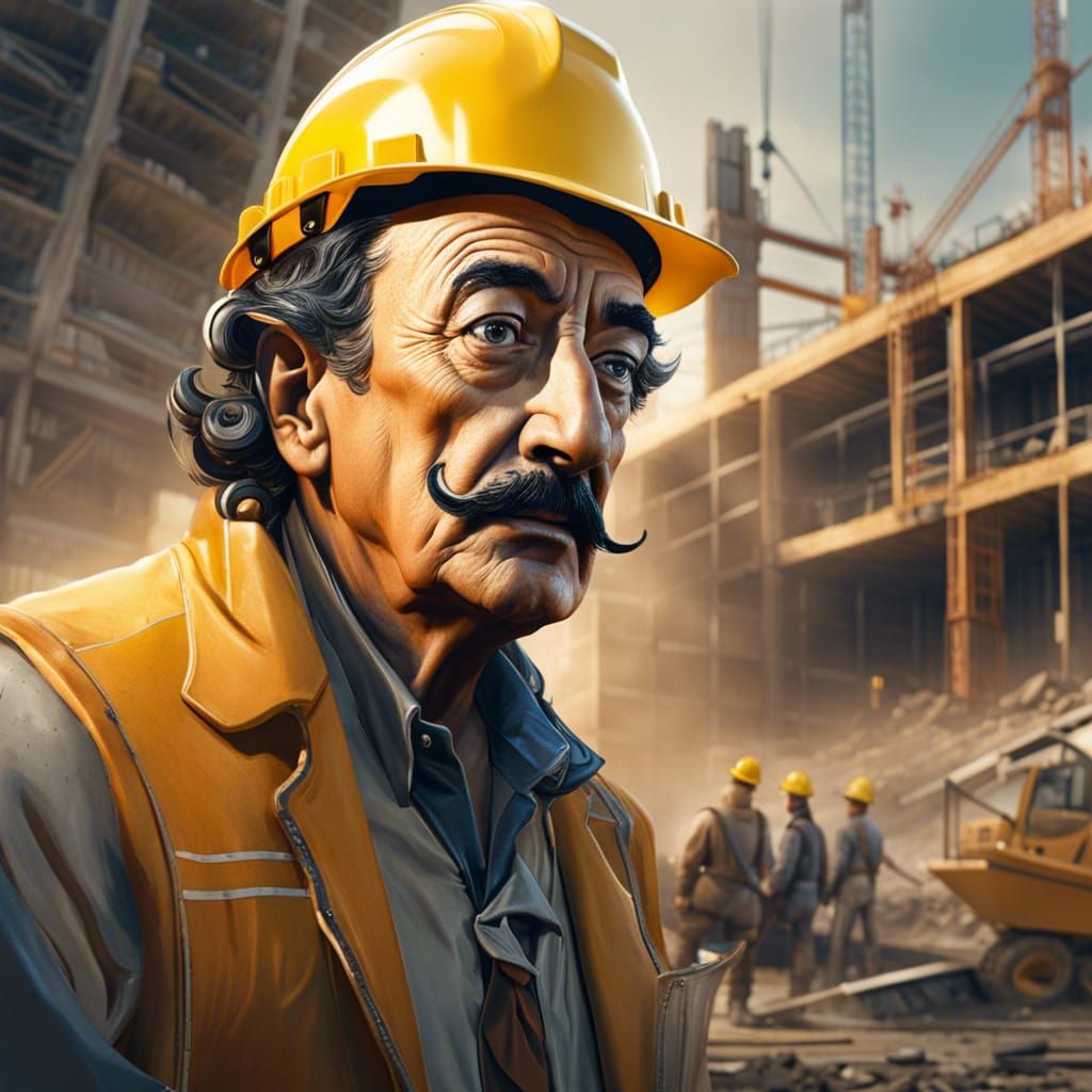 Salvador Dali as a construction worker boss - AI Generated Artwork ...