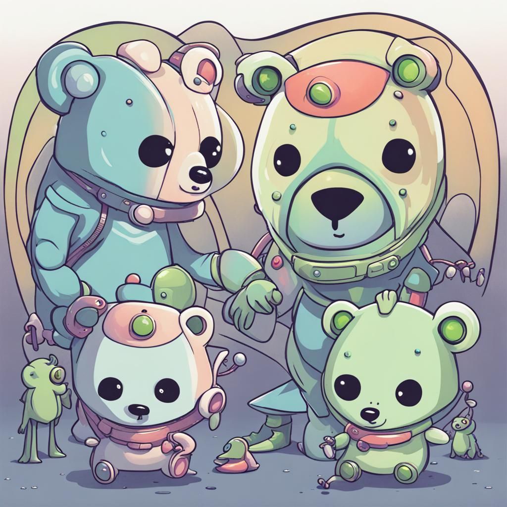 Alien bears - AI Generated Artwork - NightCafe Creator