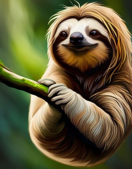 Chilling Sloth - AI Generated Artwork - NightCafe Creator