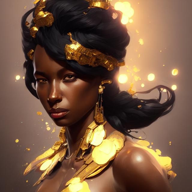 Black Gold Princess - AI Generated Artwork - NightCafe Creator