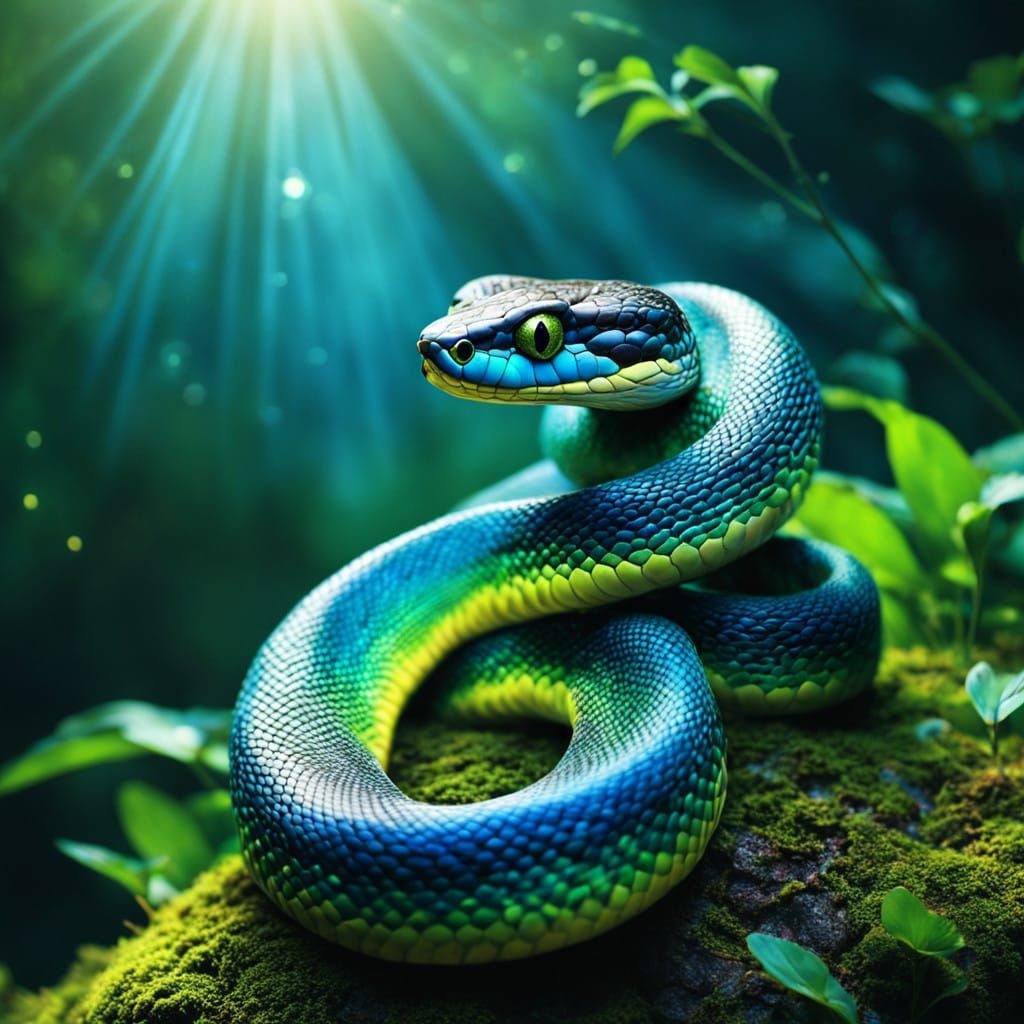 majestic snake that snakes elegantly through a beautiful landscape. Her ...