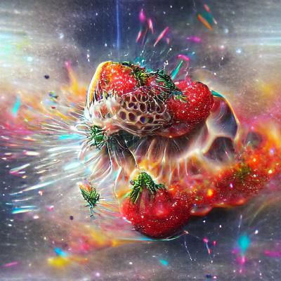 strawberry exploding - AI Generated Artwork - NightCafe Creator