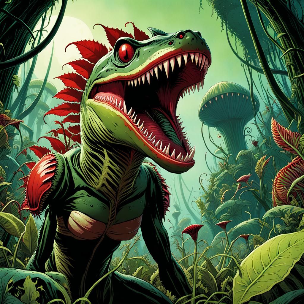 carnivorous, toothy creature from a type-3 civilization with the body ...