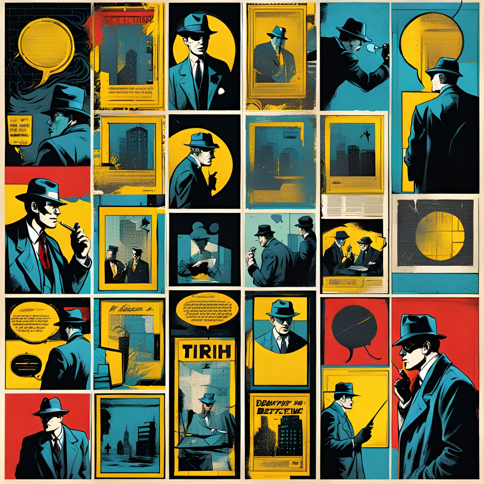 Detective noir comic strip - AI Generated Artwork - NightCafe Creator