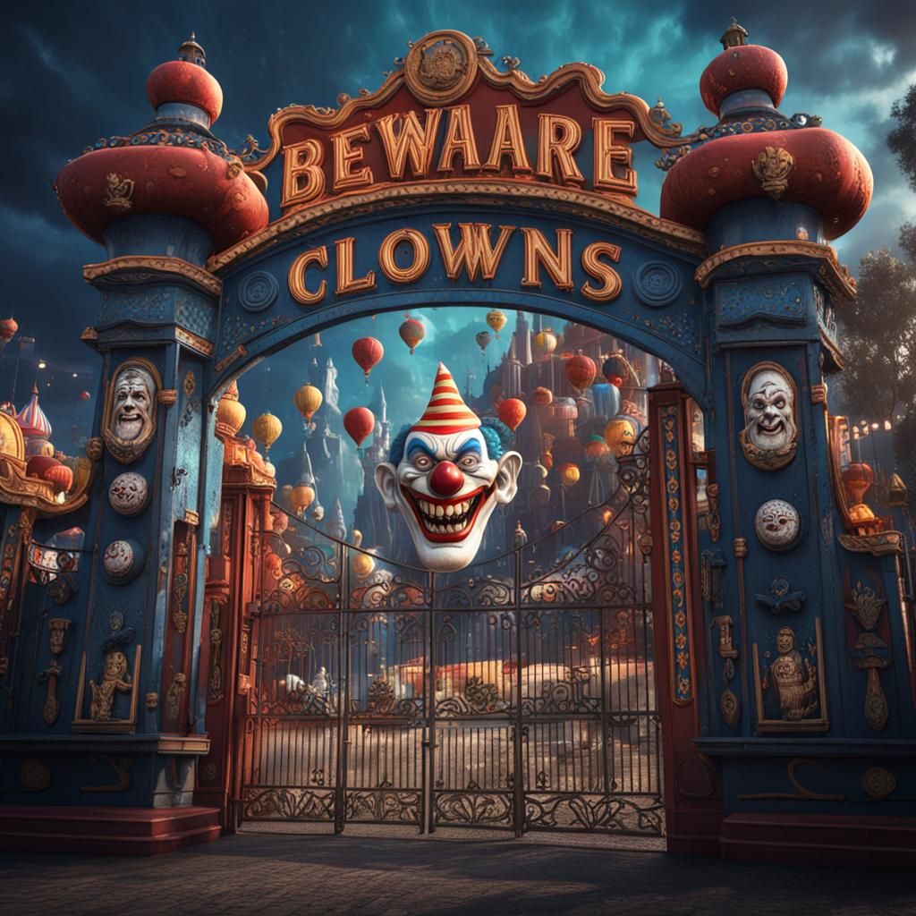 Melbourne luna park front gate with laughing face with the words ...