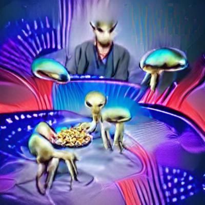 Aliens Eating Psilocybin Mushrooms While Watching A Cosmic Gameshow ...