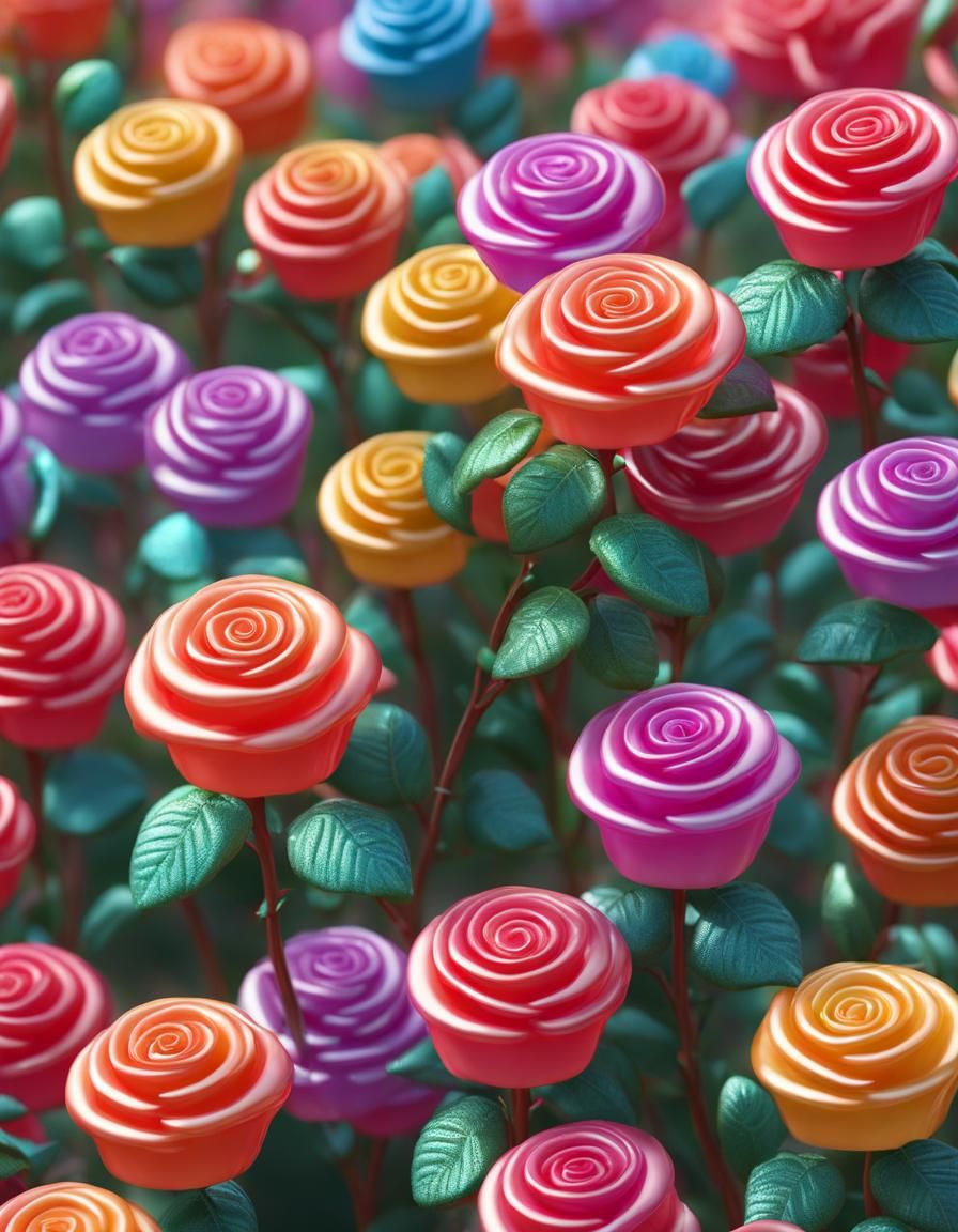 🍭 Hard Candy Roses 🌹 - AI Generated Artwork - NightCafe Creator