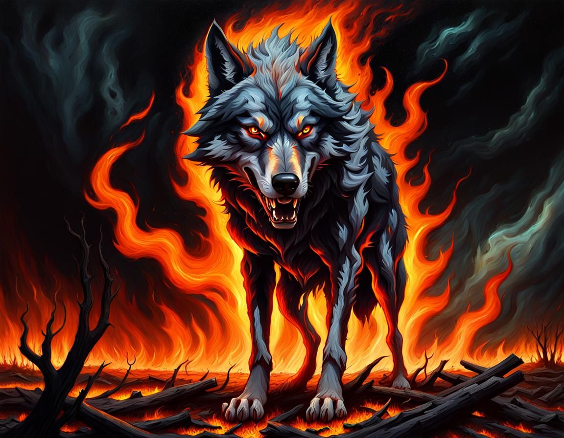Hell wolf - AI Generated Artwork - NightCafe Creator