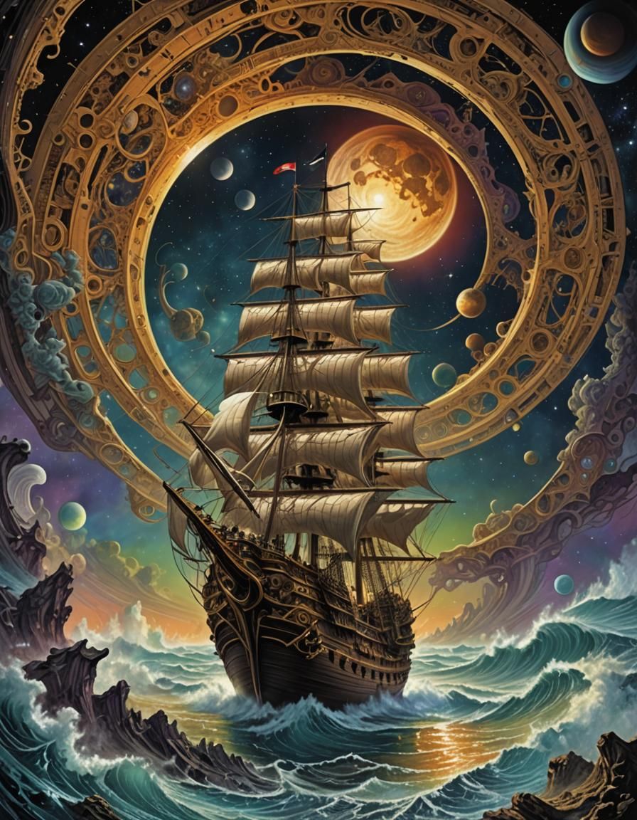 Psychedelic Pirates in Alien Skies 4 - AI Generated Artwork - NightCafe ...