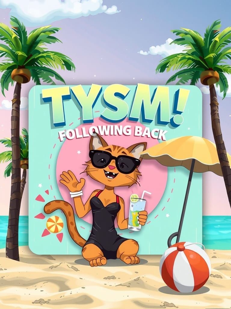 Vibrant and playful raised text that says "TYSM Fo... - AI Art