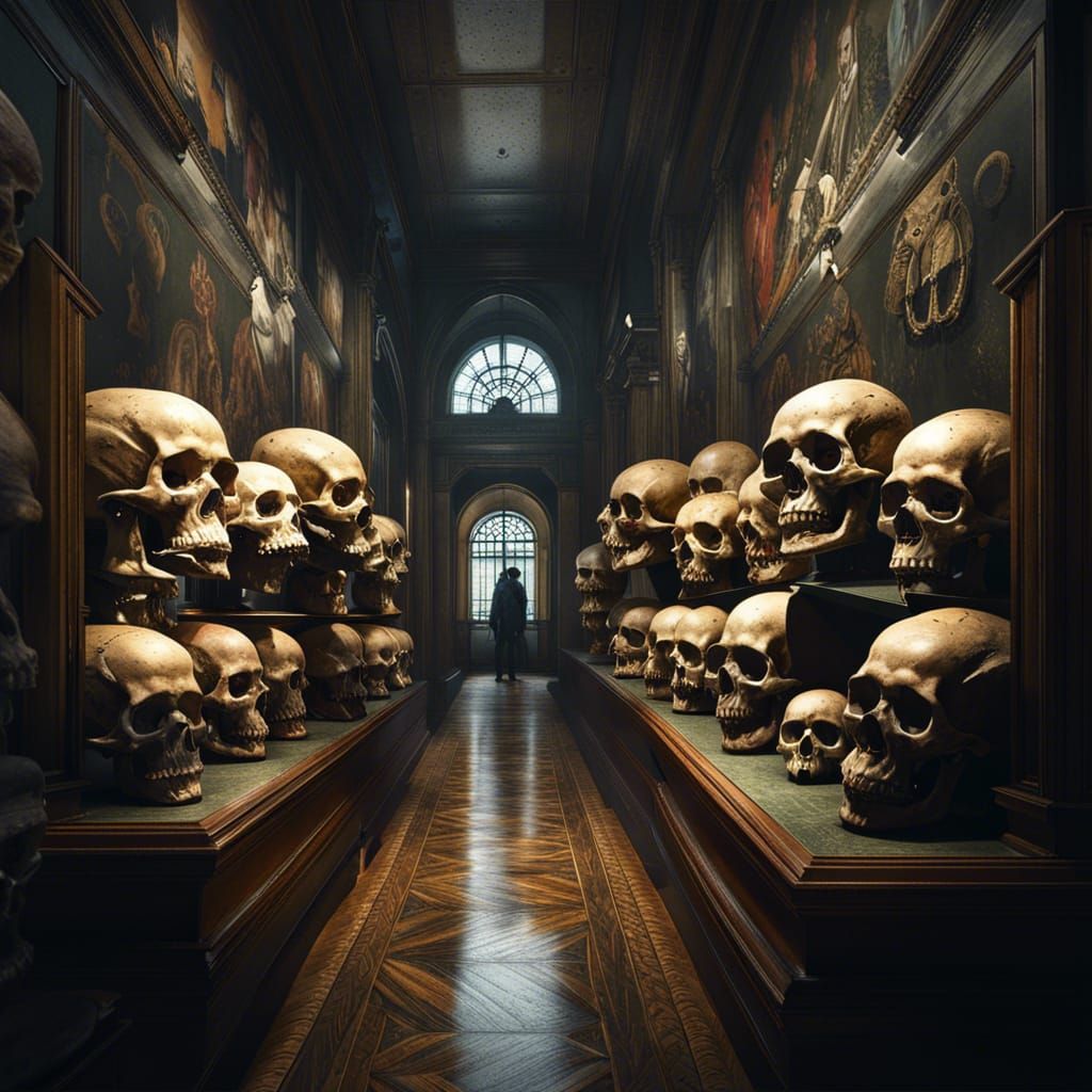 Museum of Human Skulls - AI Generated Artwork - NightCafe Creator