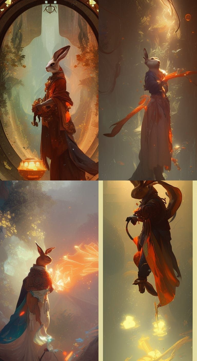 rabbit sorcerer, 8k resolution masterpiece concept art by Greg ...
