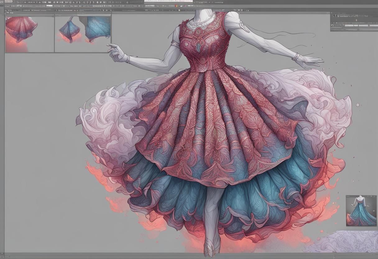 a sketch of a dress - AI Generated Artwork - NightCafe Creator