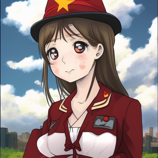 anime cute communist girl - AI Generated Artwork - NightCafe Creator
