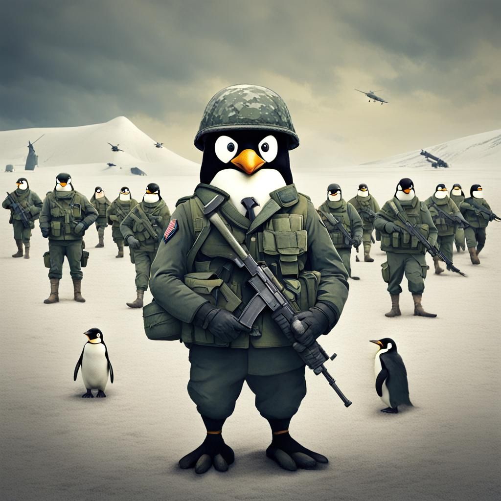penguin military. - AI Generated Artwork - NightCafe Creator