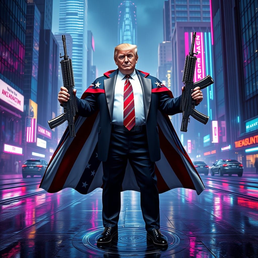 President Trump flexing his AR-15 arms