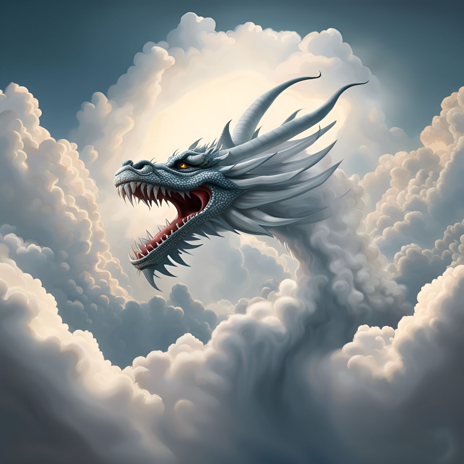 The Mythical Cloud Dragon - AI Generated Artwork - NightCafe Creator