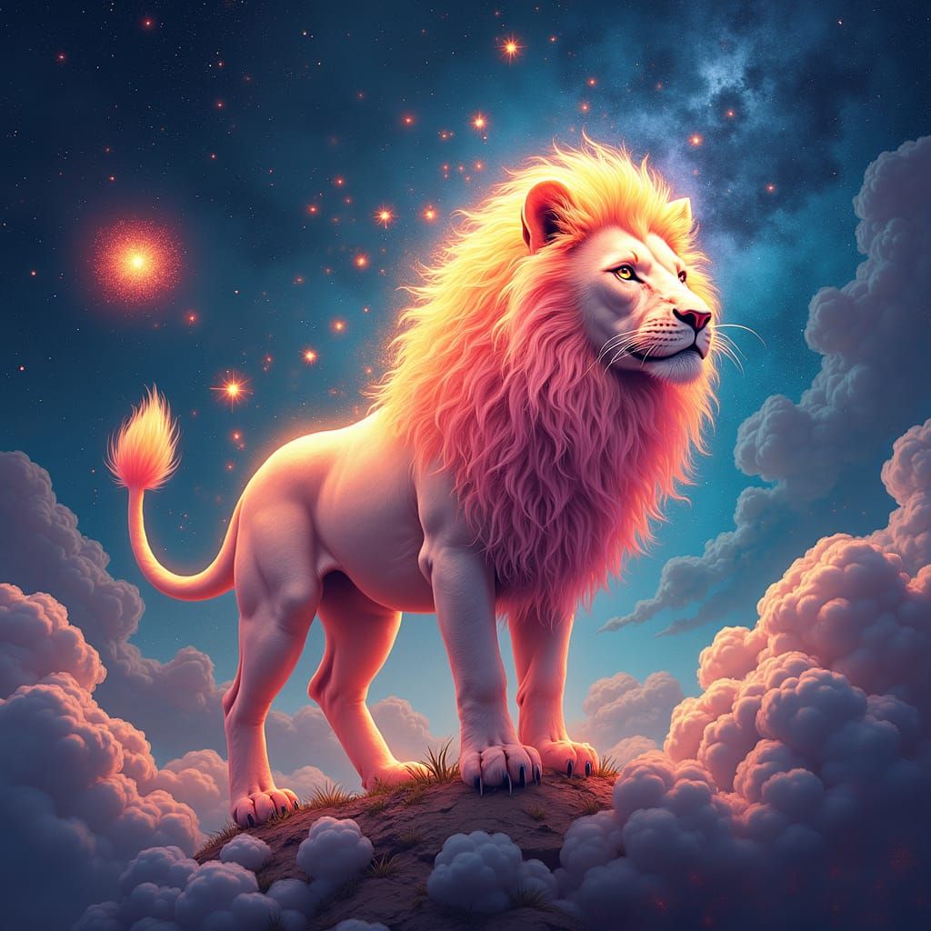 Cosmic Lion - AI Generated Artwork - NightCafe Creator