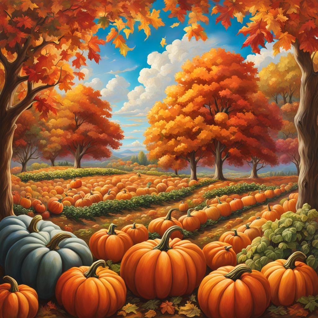 fall harvest, garden on the homestead, beautiful sky, heavenly clouds ...