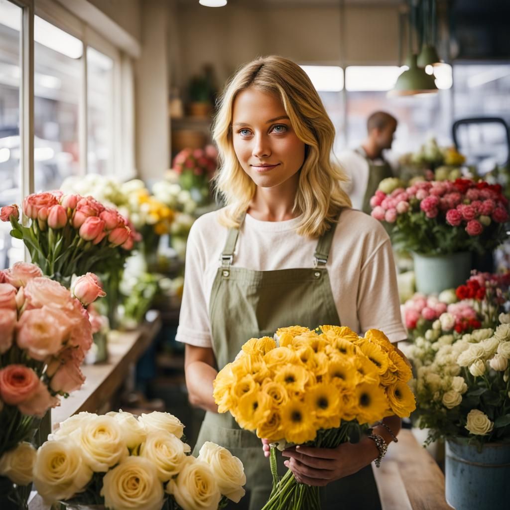 At the pretty florist... - AI Generated Artwork - NightCafe Creator