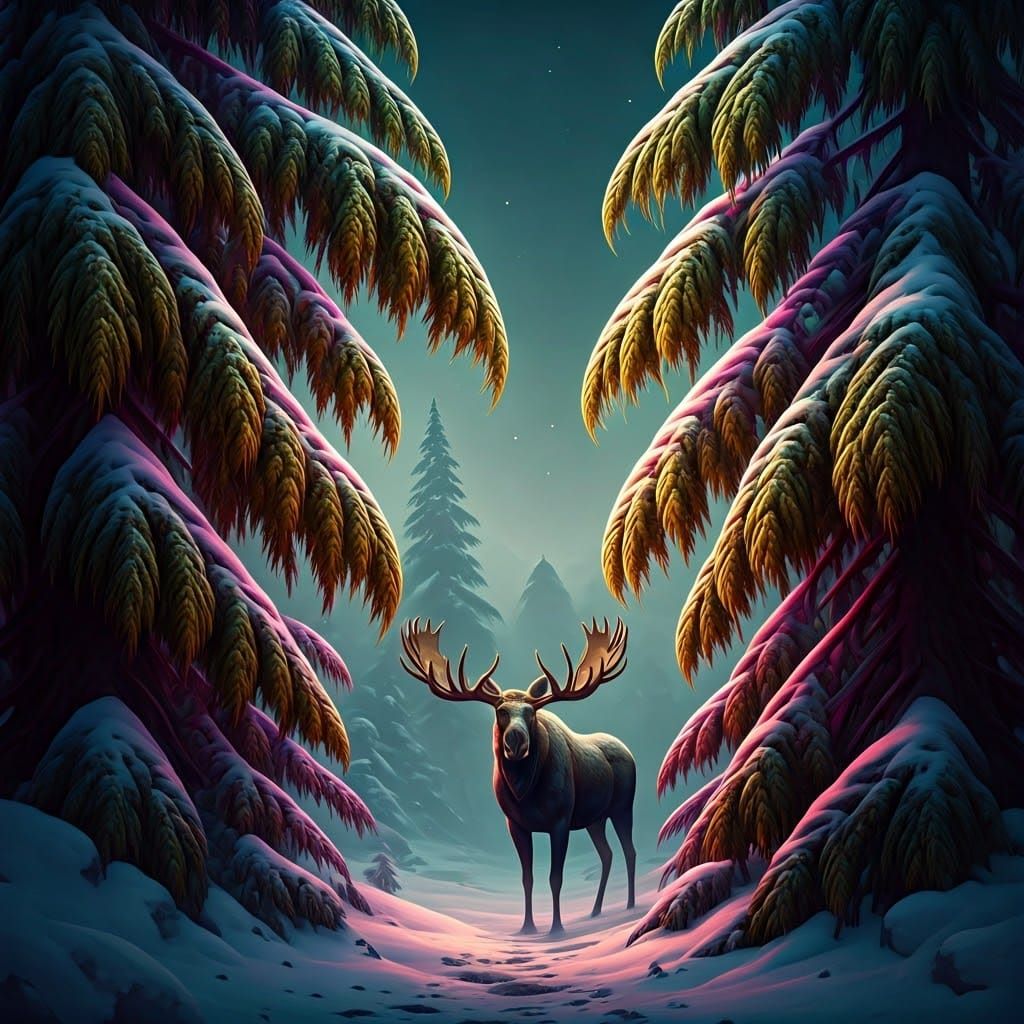 Large majestic, realistic large, voluminous ,spreading, fractal patterned, very frosted in many ...