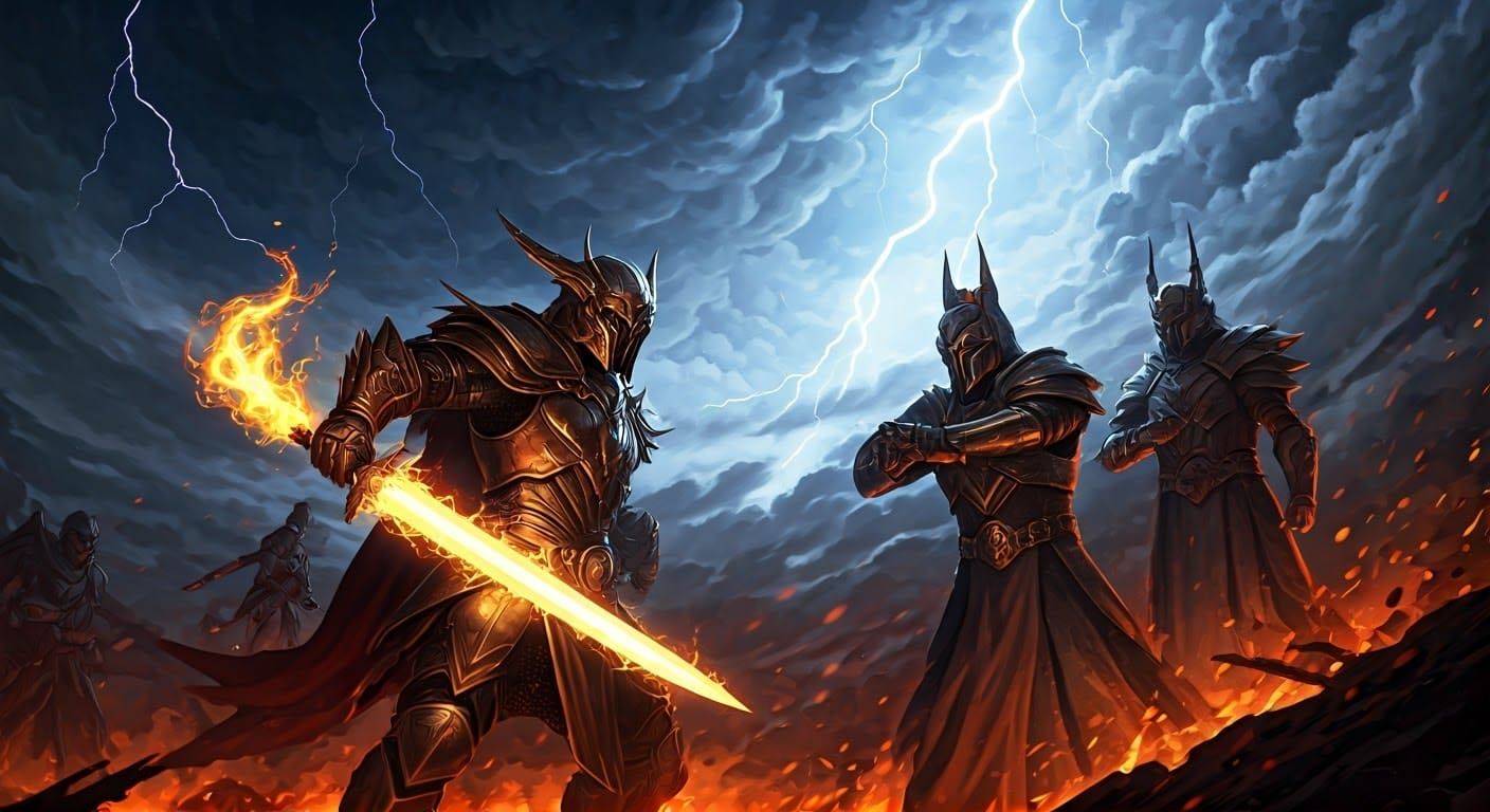 Elemental sword - Warriors Clash in Epic Elemental Battle