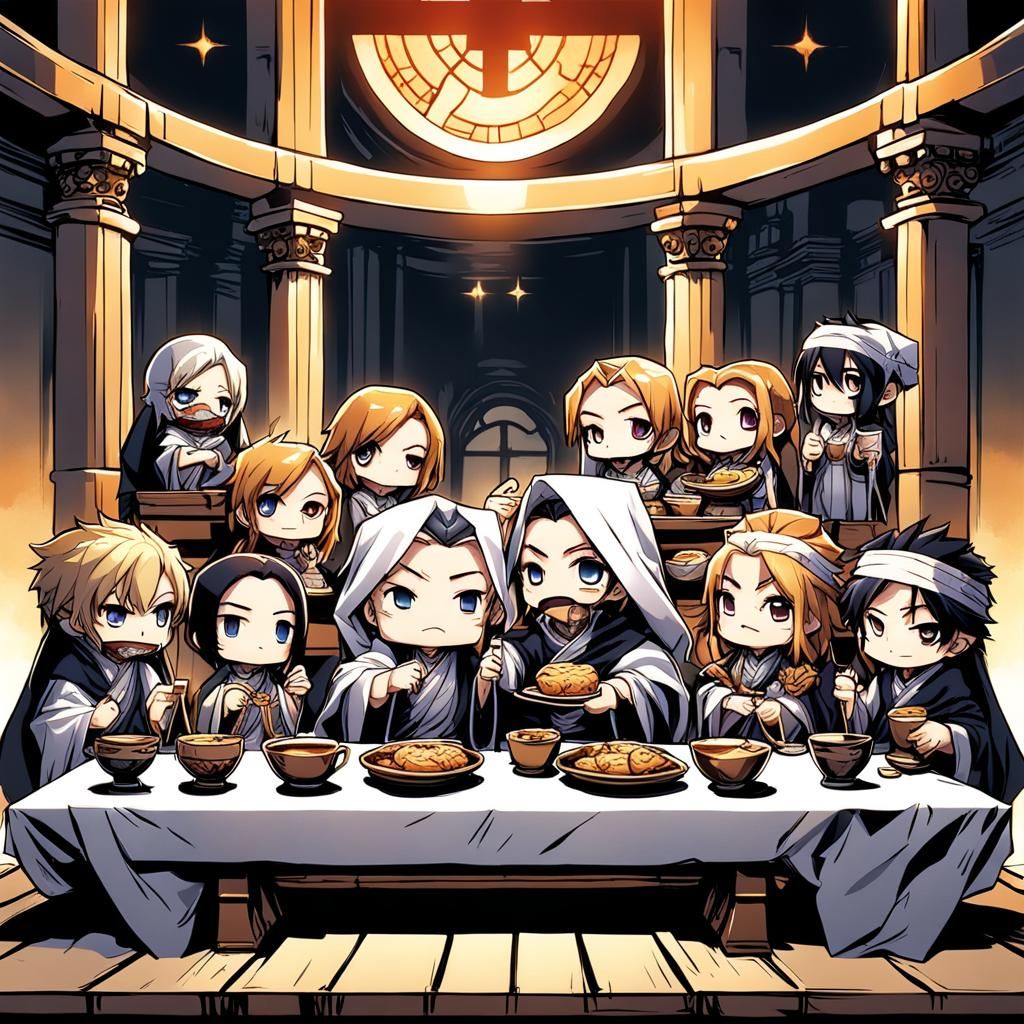 Chibi Last Supper, by artist "anime", Anime Key Visual, Japanese Manga ...