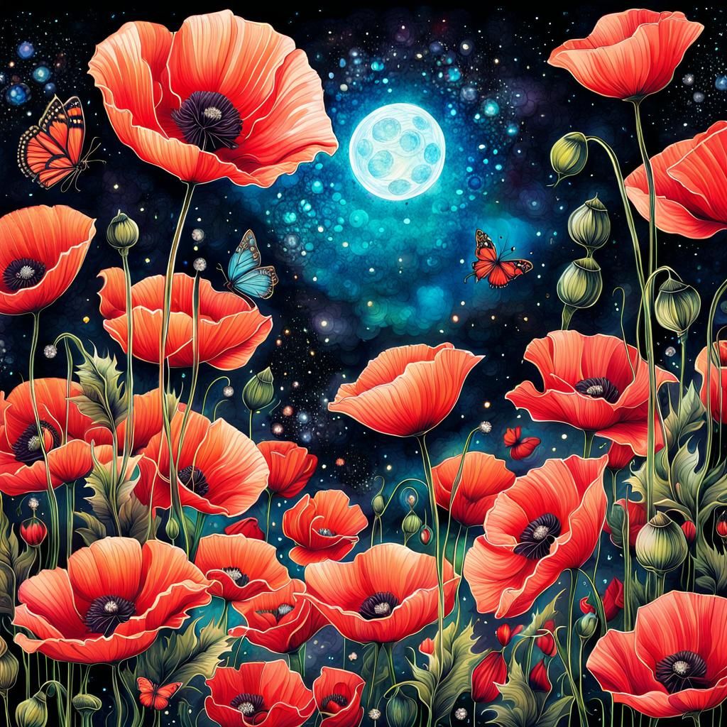 The beauty of the poppy - AI Generated Artwork - NightCafe Creator