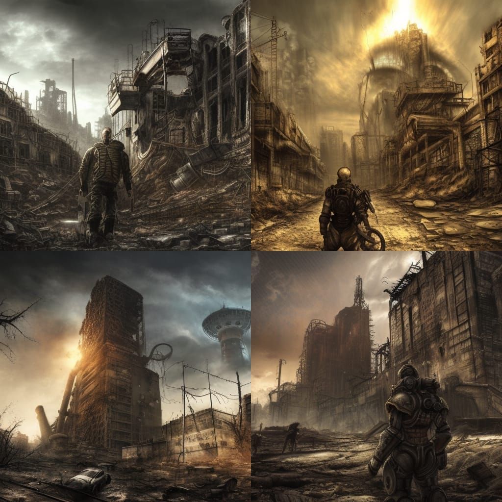 Fallout, post apocalyptic, nuclear, war, building, ruins, hyperreal ...