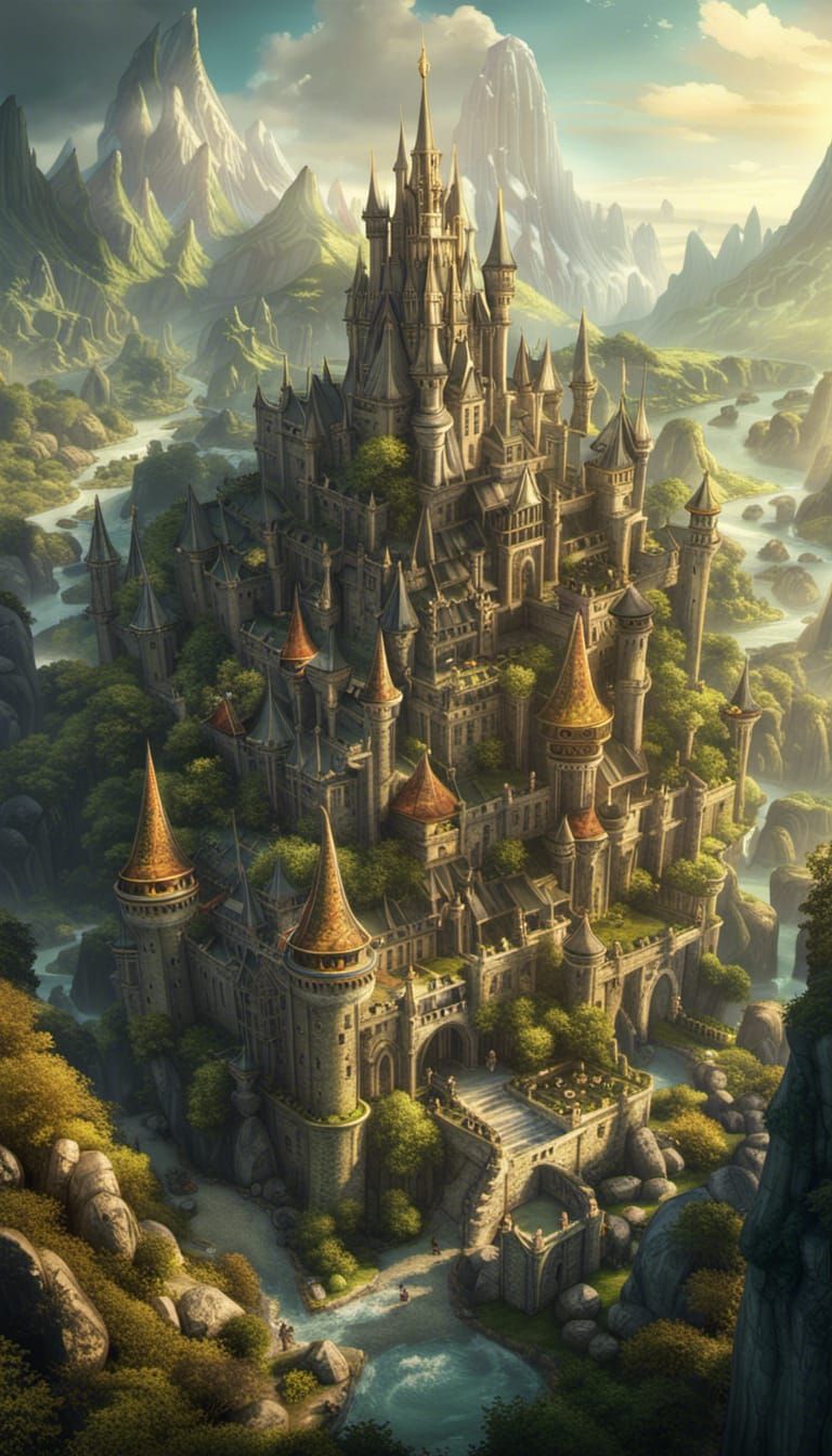 elven kingdom, fantasical, hyperdetailed, intricate, elegant, cel ...