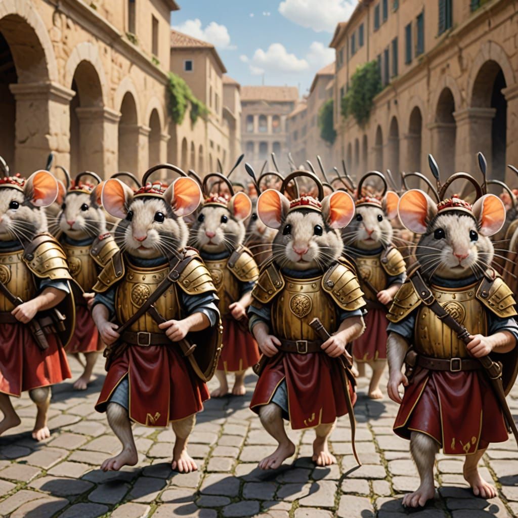 Legion of mice - Mice in Roman Legionnaire Attire March in F...